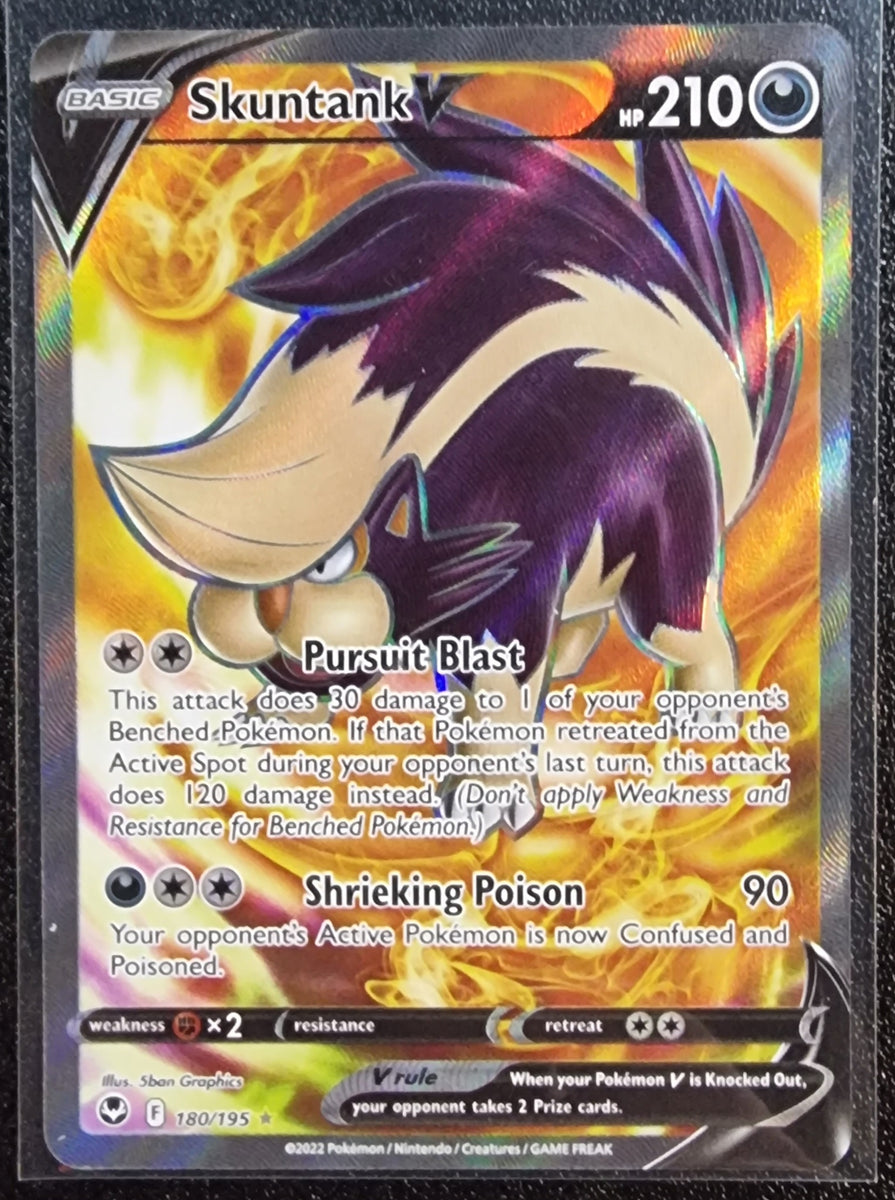 Skuntank V - Pokemon Silver Tempest FULL ART Holo Foil Ultra Rare #180 – The Traders Australia