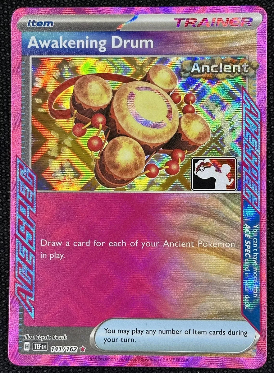 Awakening Drum Trainer - Pokemon Temporal Forces Holo Pink ACE SPEC Ra – The Traders Australia