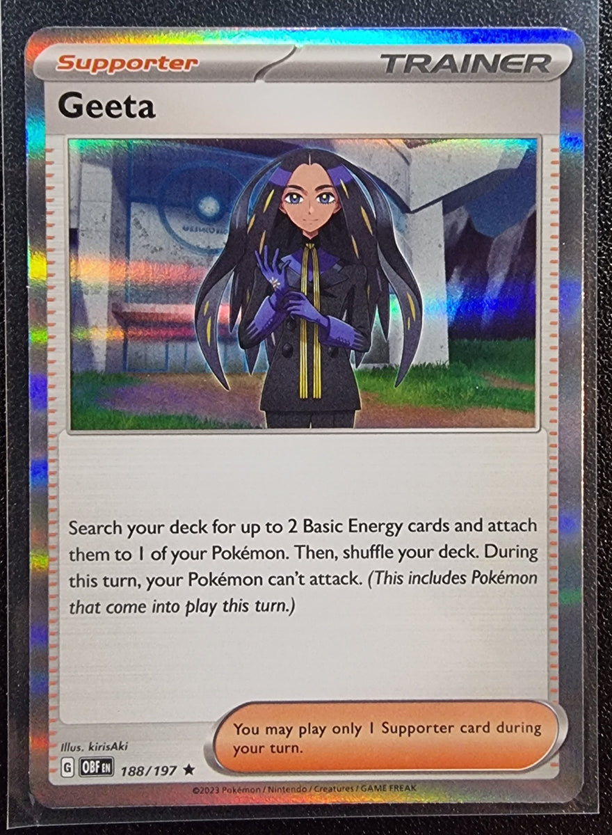 Geeta Trainer - Pokemon Obsidian Flames Holo Foil Rare #188/197 – The ...
