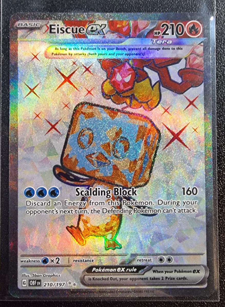 Eiscue EX - Pokemon Obsidian Flames FULL ART Holo Foil Ultra Rare #210 ...