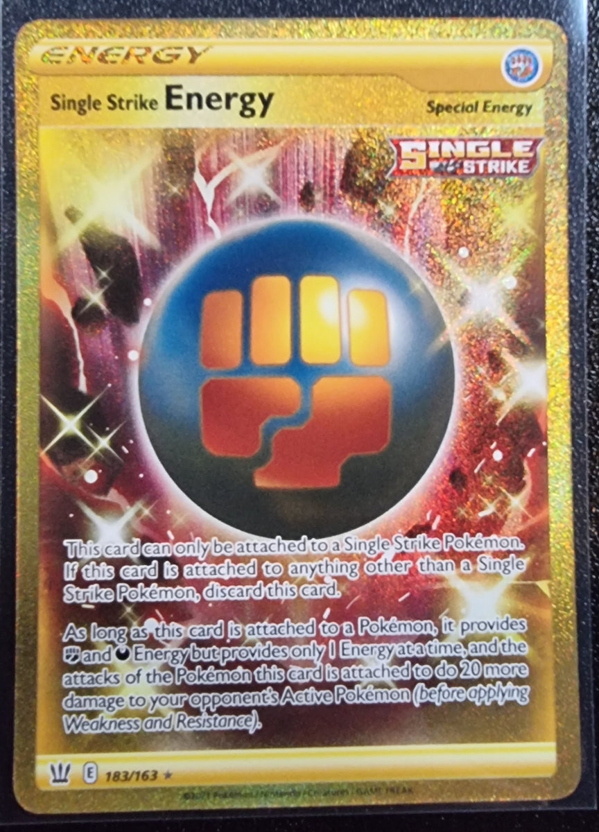 Single Strike Energy - Pokemon Battle Styles FULL ART GOLD Secret Rare ...