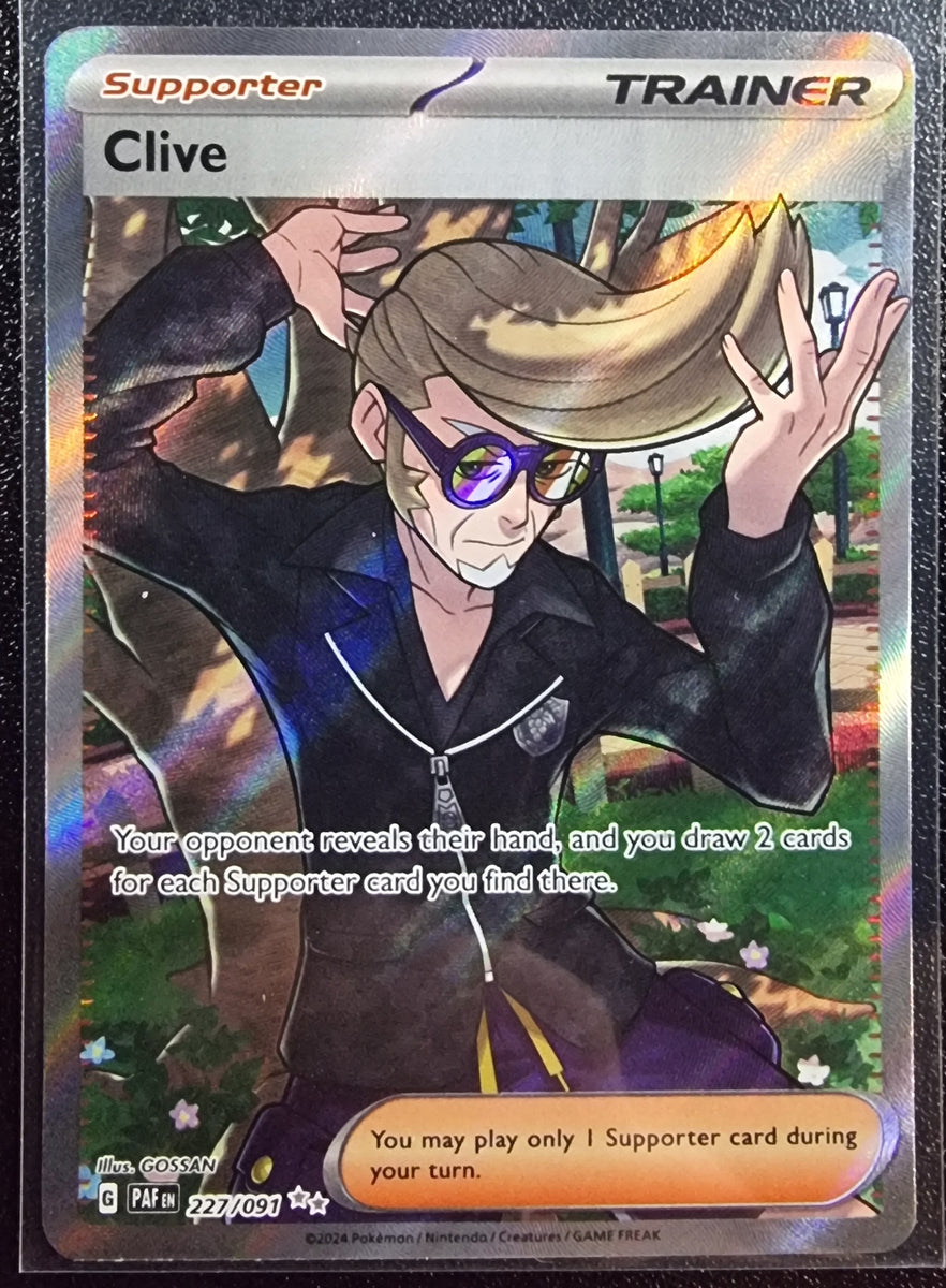 Clive Trainer - Pokemon Paldean Fates FULL ART Holo Foil Ultra Rare #2 ...