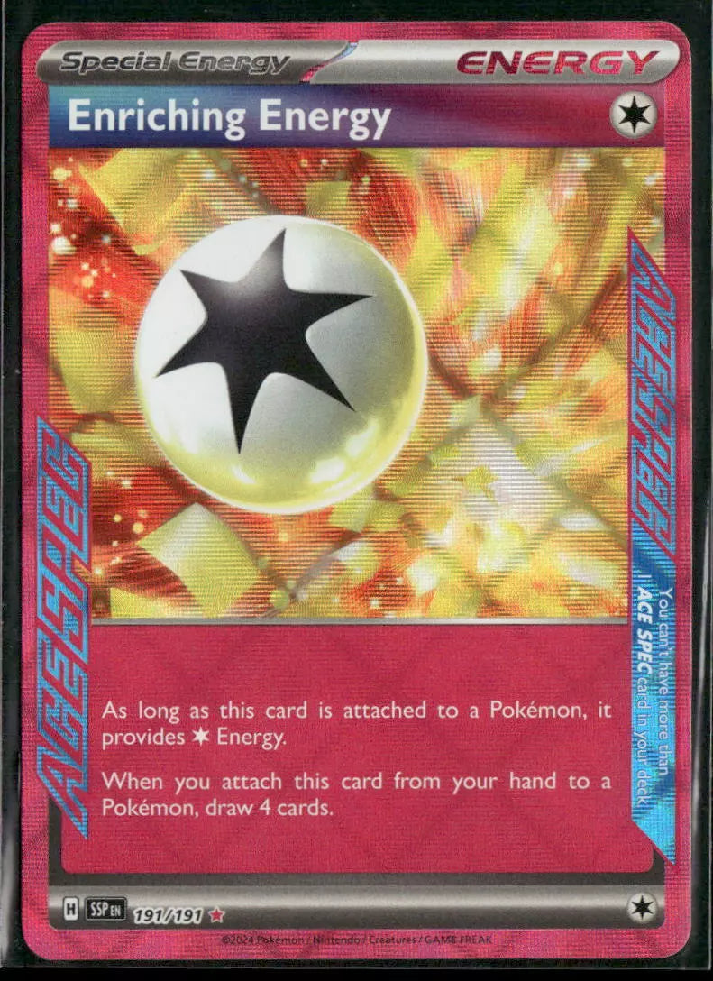 Enriching Energy - Pokemon Surging Sparks FULL ART Holo Pink ACE SPEC ...