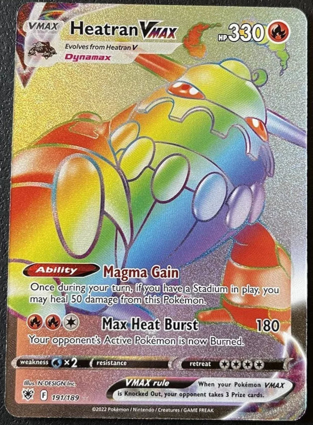 Heatran VMAX - Pokemon Astral Radiance FULL ART Rainbow Secret Rare #1 ...