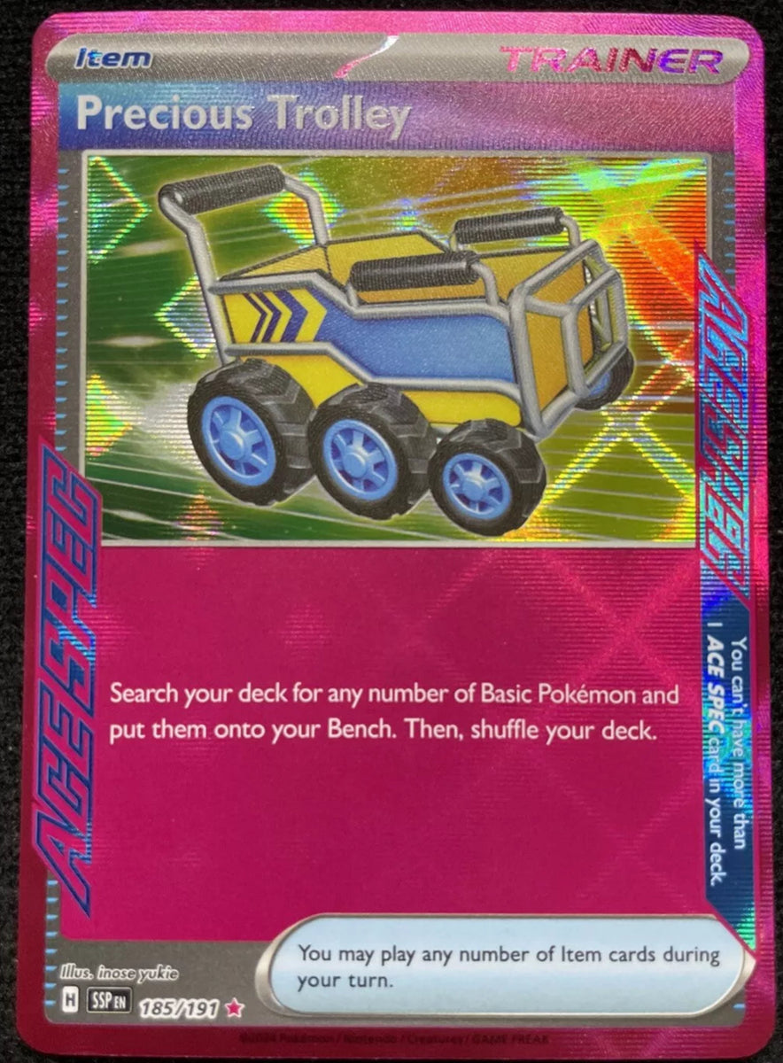Precious Trolley - Pokemon Surging Sparks FULL ART Holo Pink ACE SPEC ...