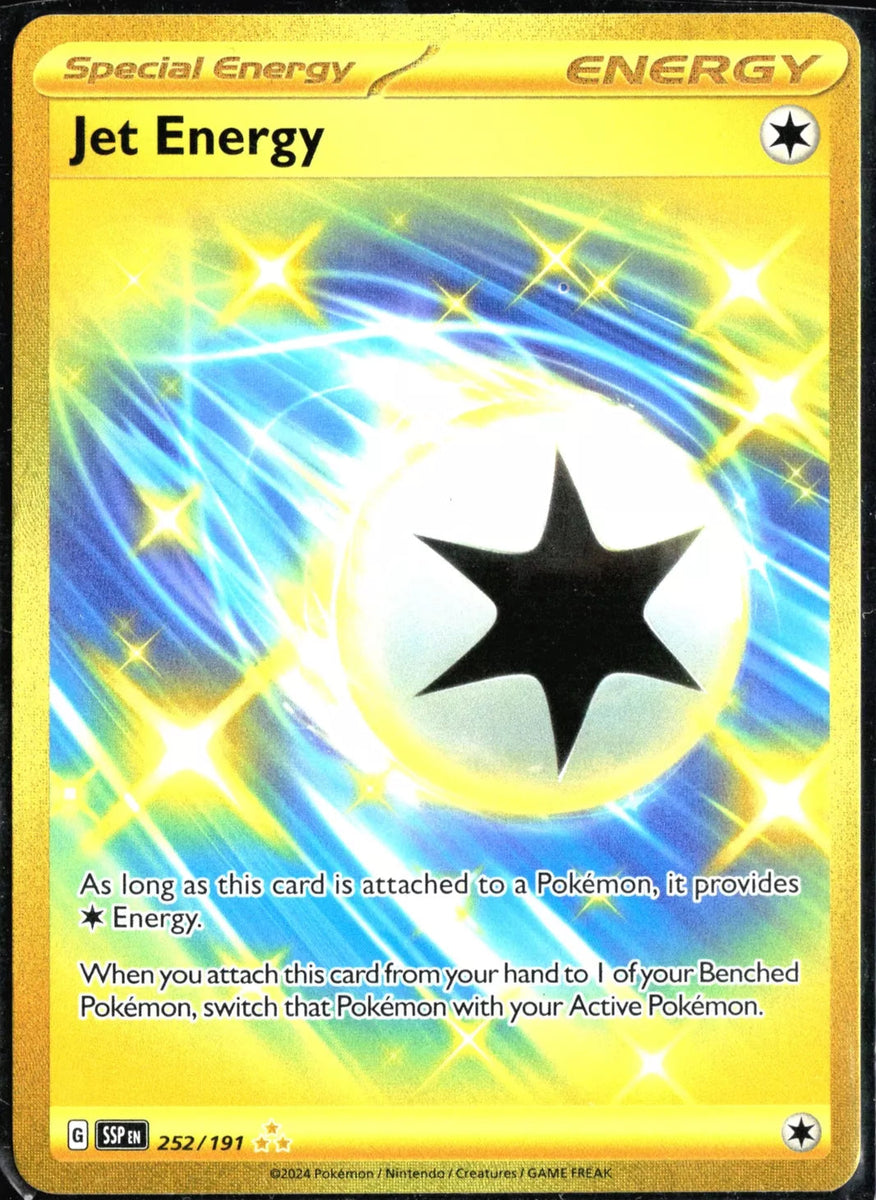 Jet Energy - Pokemon Surging Sparks FULL ART GOLD Holo Hyper Rare #252 ...