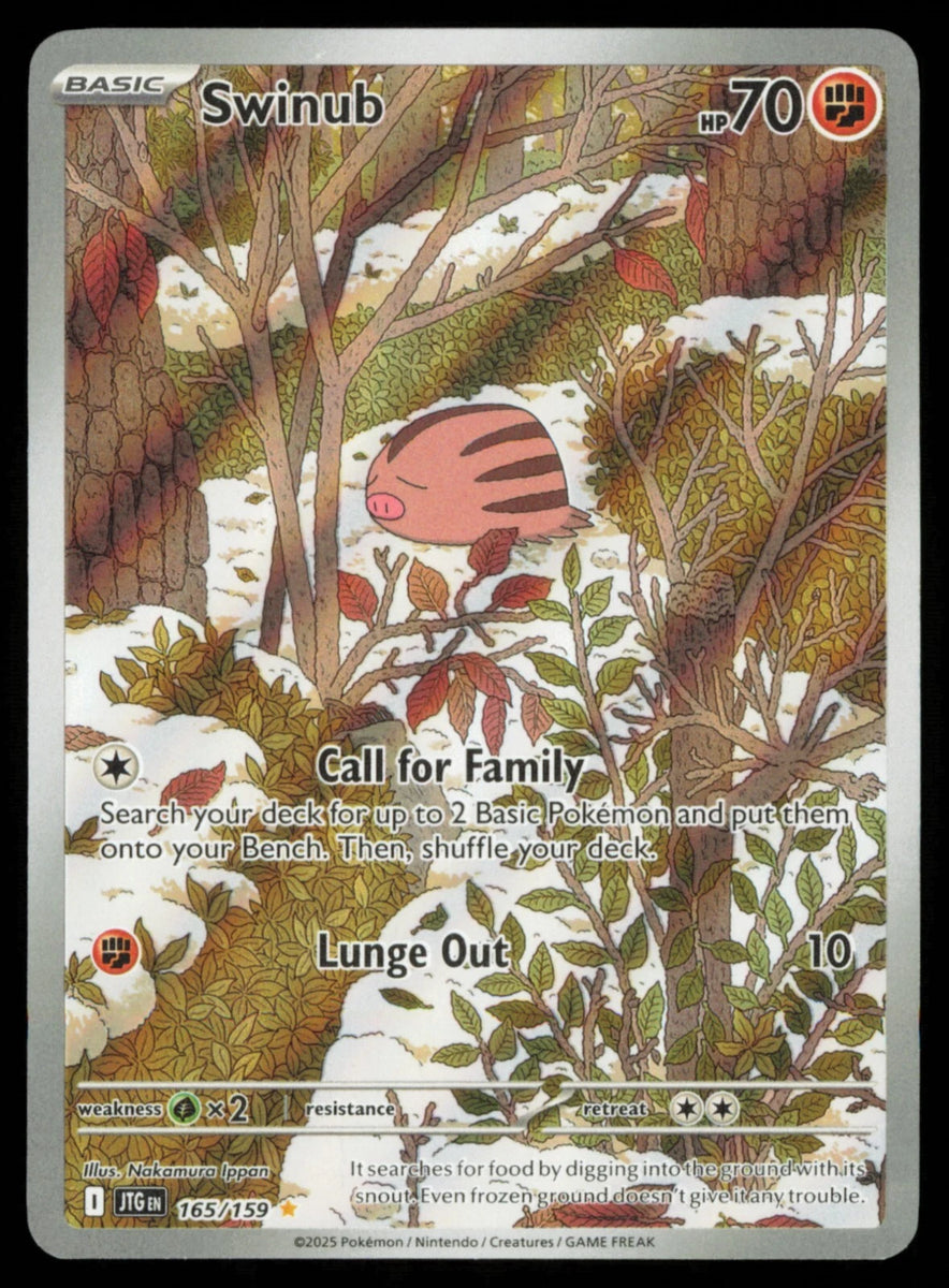 Swinub - Pokemon Journey Together FULL ART Holo Illustration Rare #165 ...