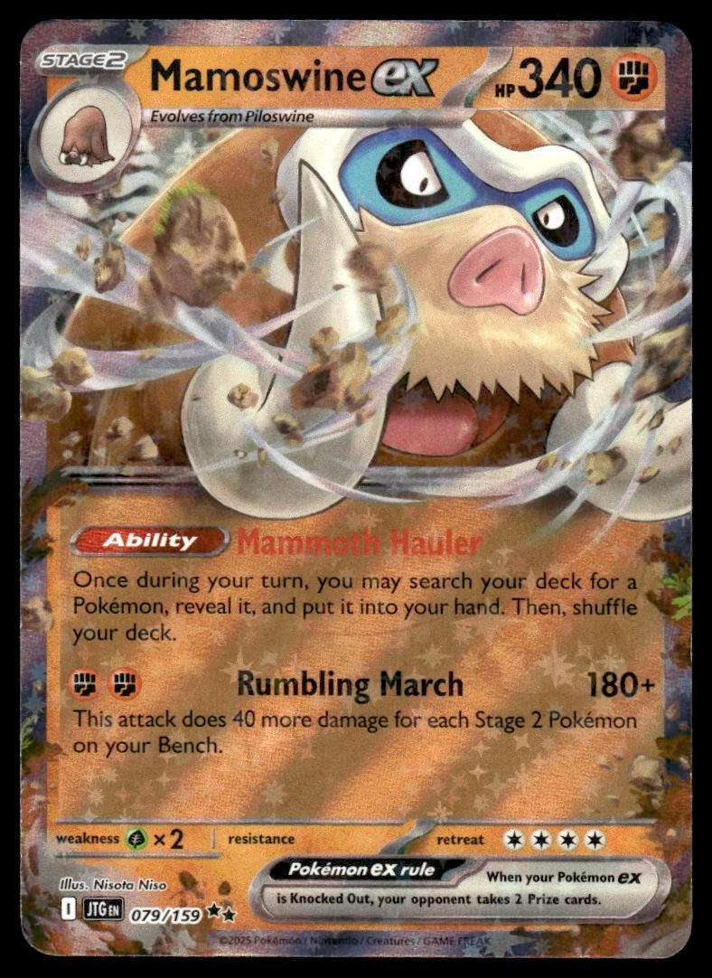 Mamoswine EX - Pokemon Journey Together Holo Foil Double Rare #079/159 ...