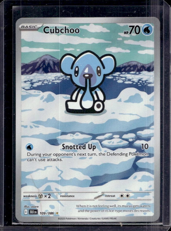 Cubchoo - Pokemon Black Bolt FULL ART Holo Foil Illustration Rare #109 ...