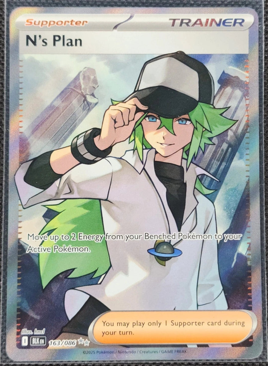 N's Plan Trainer - Pokemon Black Bolt FULL ART Holo Foil Illustration ...