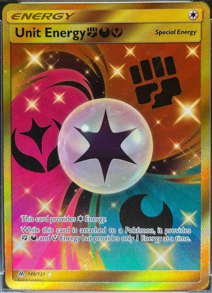 Unit Energy FDY - Pokemon Forbidden Light FULL ART GOLD Holo Hyper Rar ...