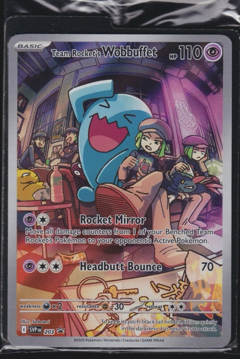 SEALED Team Rocket's Wobbuffet - Pokemon Destined Rivals Black Star Pr ...