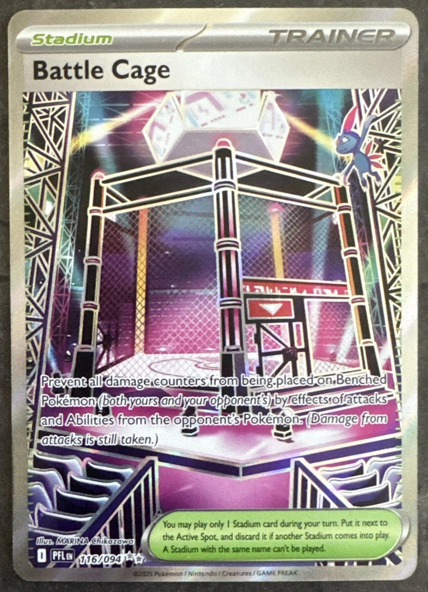 Battle Cage - Pokemon Phantasmal Flames FULL ART Holo Foil Ultra Rare ...