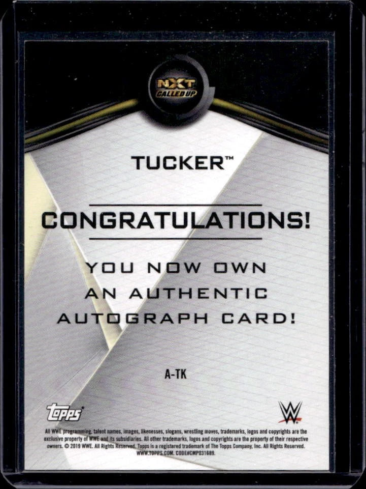 Tucker #/99 - 2019 Topps WWE Wrestling NXT Autograph BRONZE PARALLEL ...