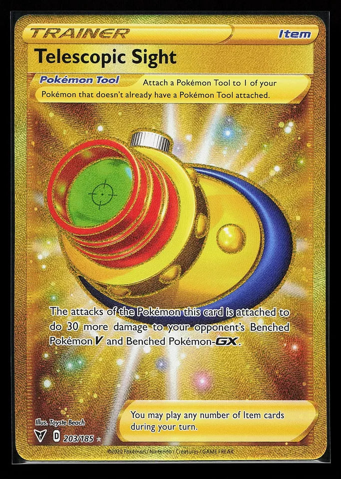 Telescopic Sight Trainer - Pokemon Vivid Voltage FULL ART GOLD Secret ...