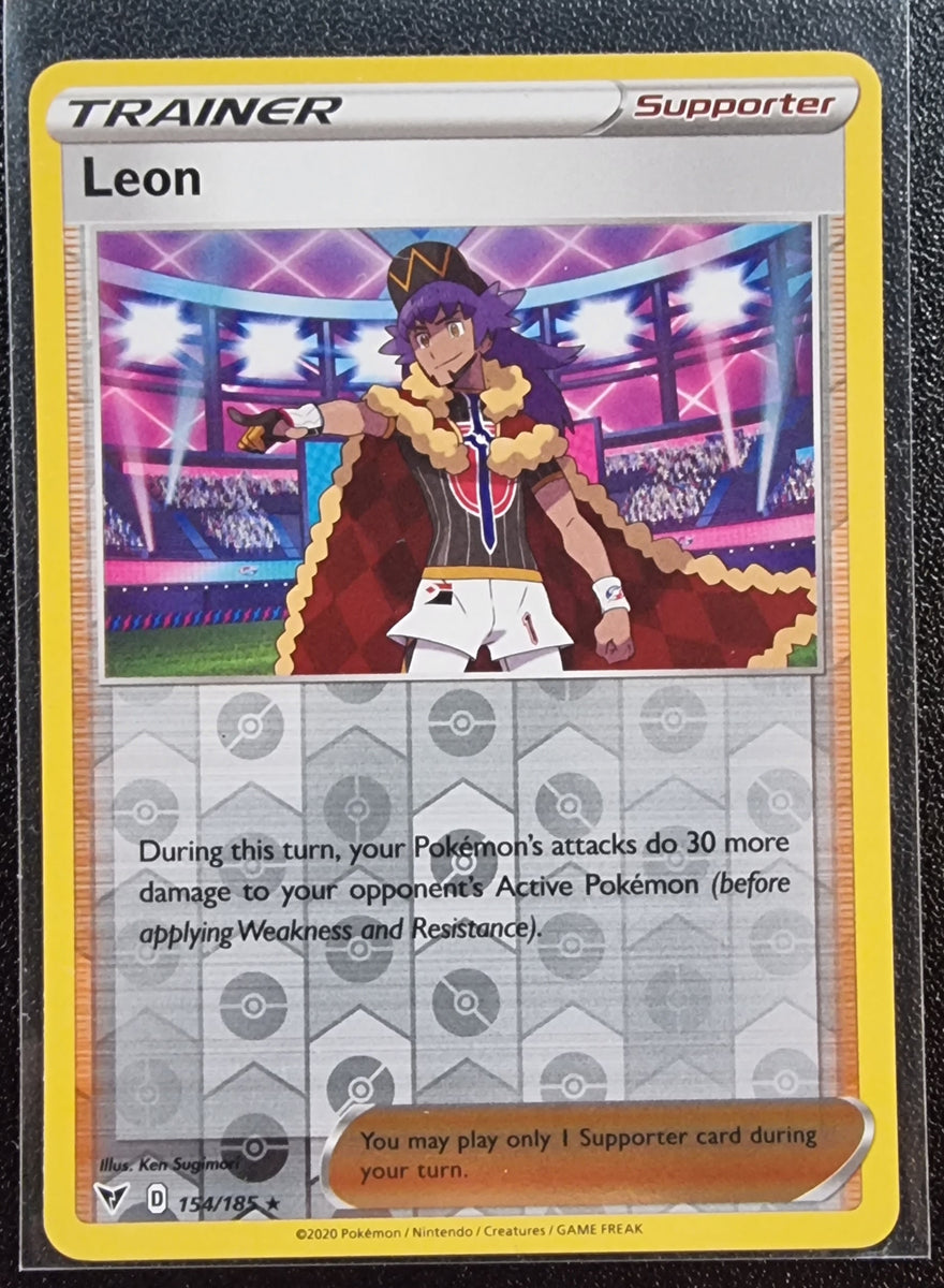 Leon Trainer - Pokemon Vivid Voltage Reverse Holo Foil Rare #154/185 – The Traders Australia