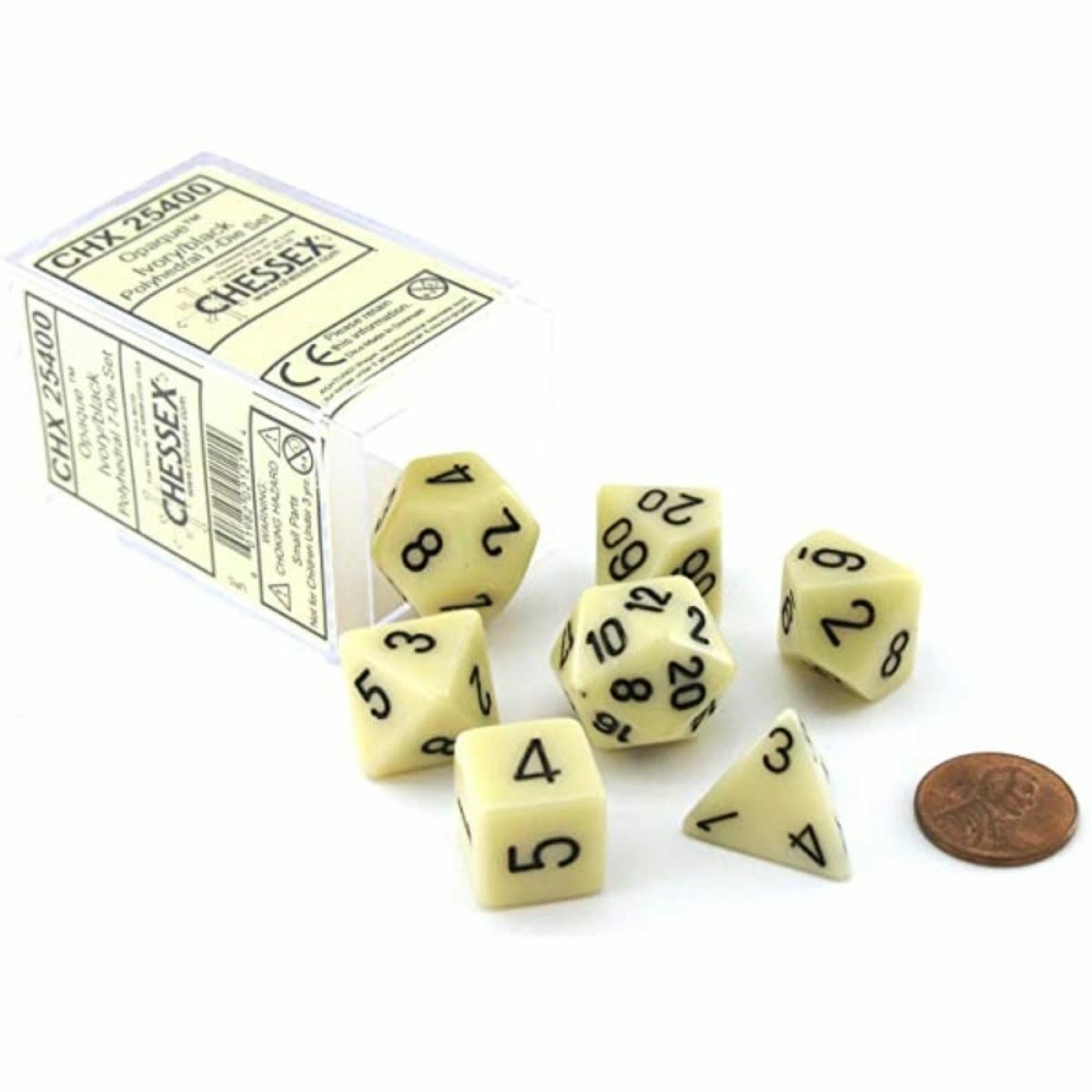 CHX 25400 Opaque Polyhedral Ivory/Black 7-Die Set – The Traders Australia